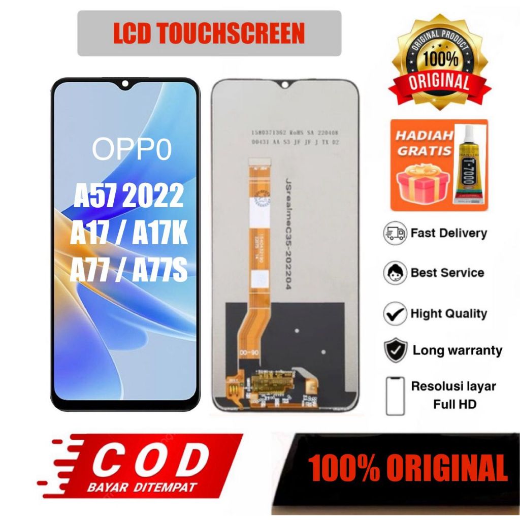 Jual LCD TOUCHSCREEN OPPO A57 2022/A17/A17K/A77/A77S FULLSET ORIGINAL ...