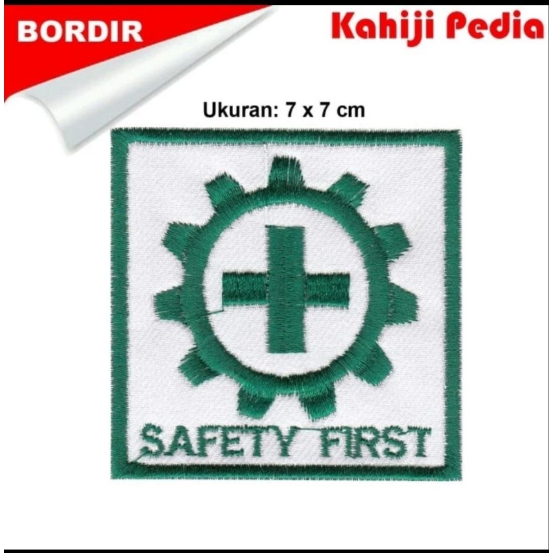 Jual patch Logo bordir k3 safety first | Shopee Indonesia