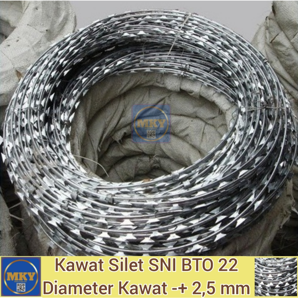 Jual Kawat Duri Silet BTO 22 RAZOR WIRE KAWAT ANTI MALING KAWAT ...