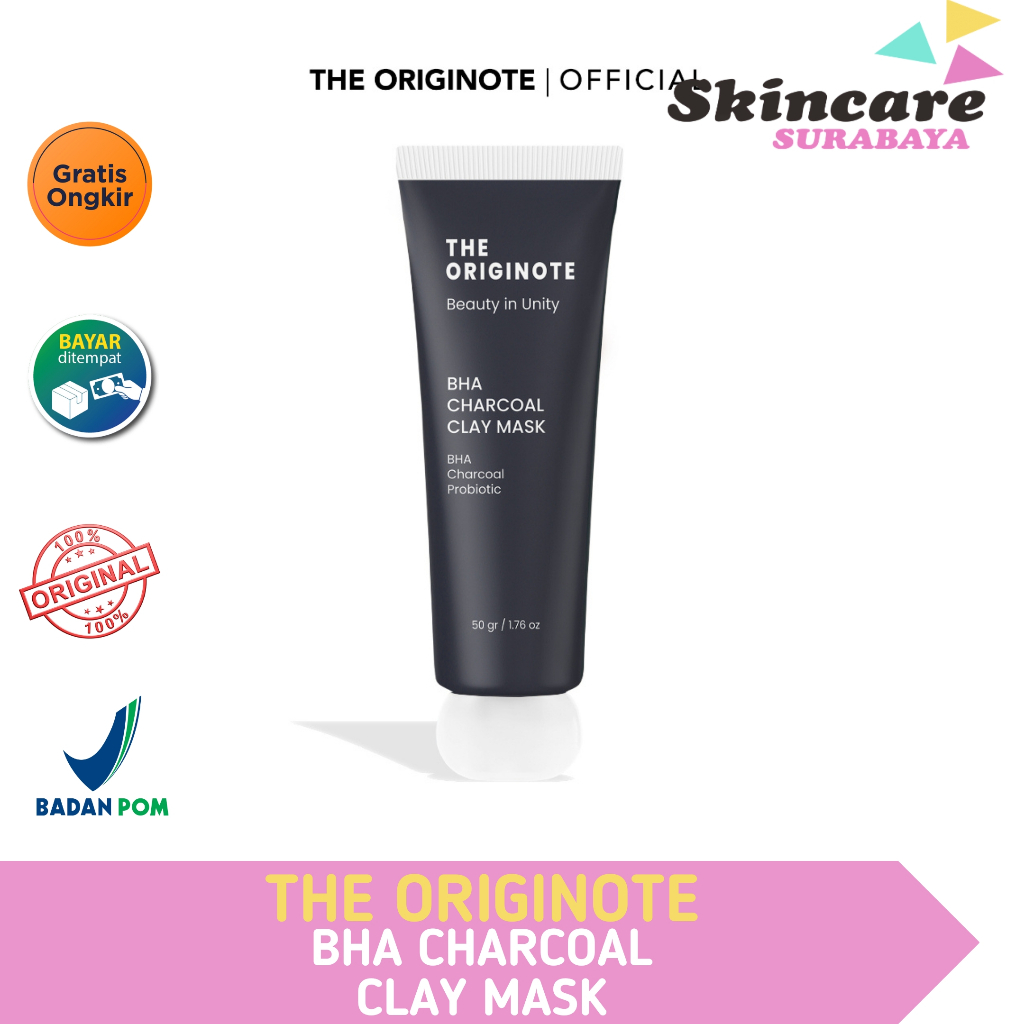 Jual The Originote BHA Charcoal Clay Mask Masker Wajah Eksfoliasi ...