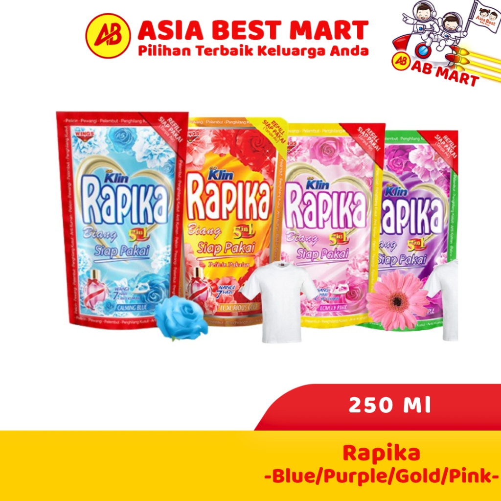 Jual Rapika Biang Refill Pouch Pink, Biru, Ungu, Gold Pelicin Pewangi ...