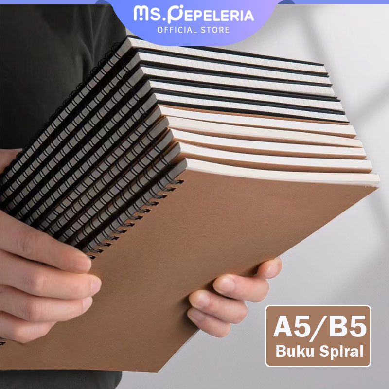 Jual Spiral Notebook/Notebook Kraft/A5/B5 60 lembar-Ms.Pepeleria ...