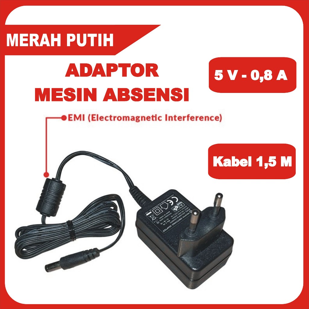 Jual Adaptor Mesin Absensi 5V - 08 A, Original, Murah | Shopee Indonesia