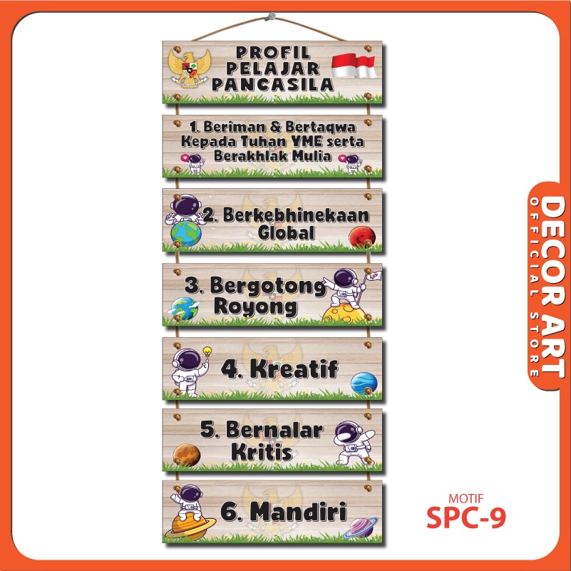 Jual Harga PromoKins 55x2 Cm Dekorasi Dinding Kelas Profil Pelajar Pancasila Gantung Tali 7 ...