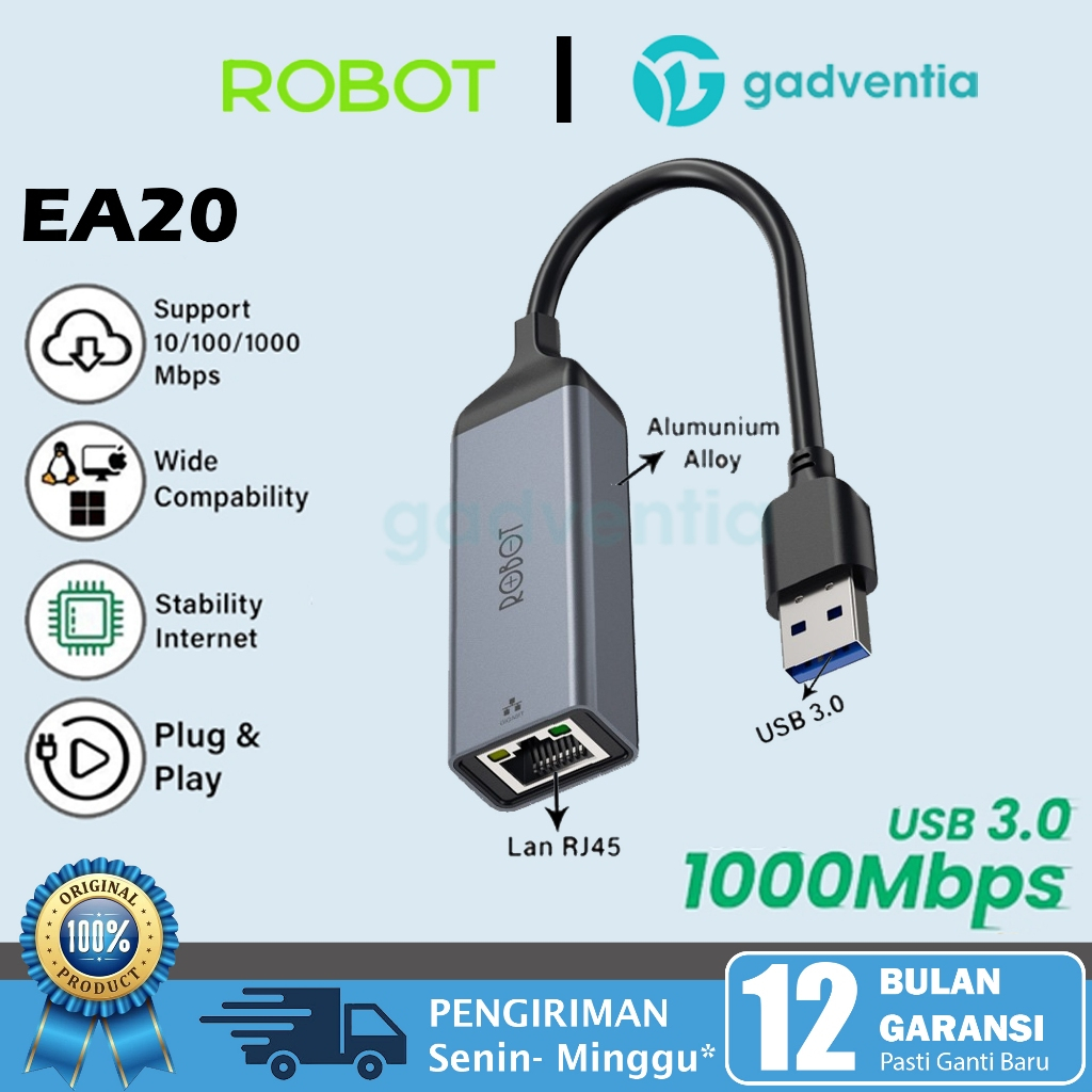 Jual Robot Ea10 Kabel Converter Usb Ethernet Adapter Usb 2.0 to Rj45 ...