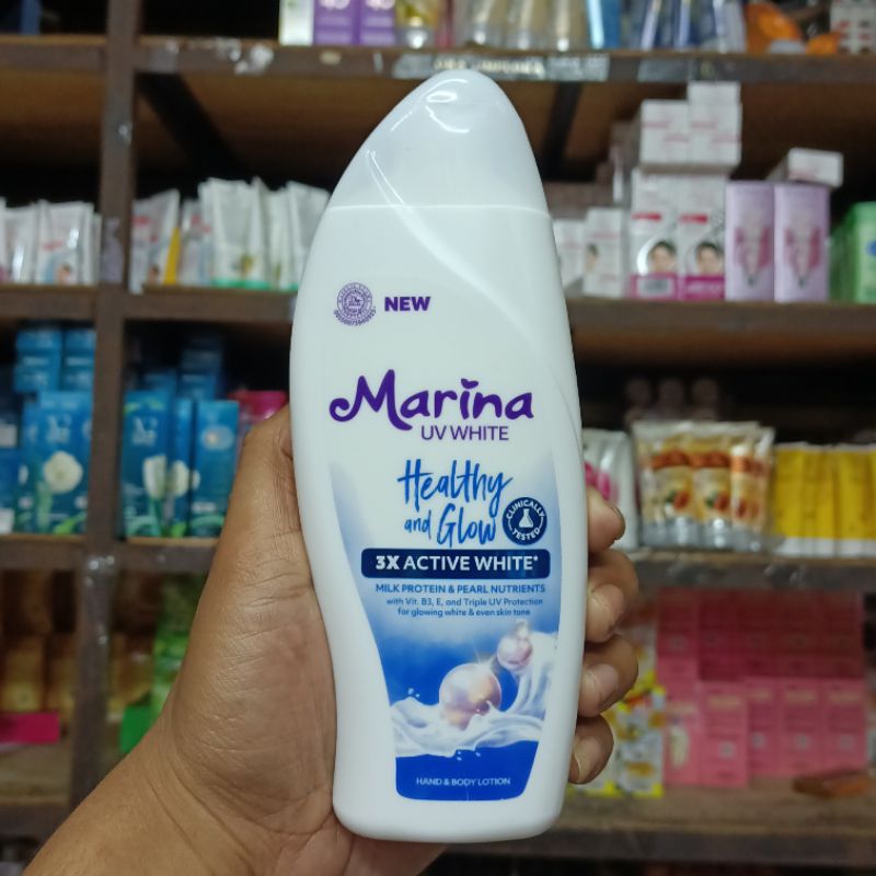 Jual Marina Uv White Healthy And Glow Hand & Body Lotion 185 ml ...