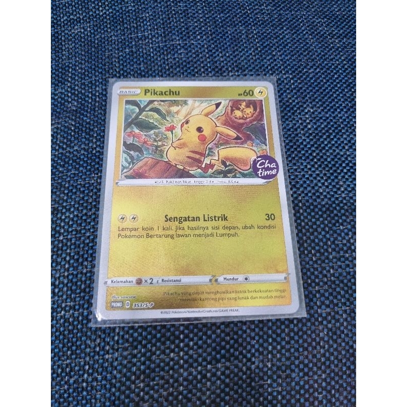 Jual Kartu TCG Pokemon Bahasa Indonesia : Pikachu Chatime Promo (Promo 353/S-P) | Shopee Indonesia