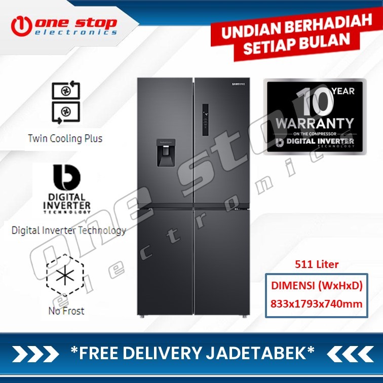 Jual SAMSUNG RF48A4010B4 / RF48 Kulkas Multi Door Twin Cooling Plus 511 ...