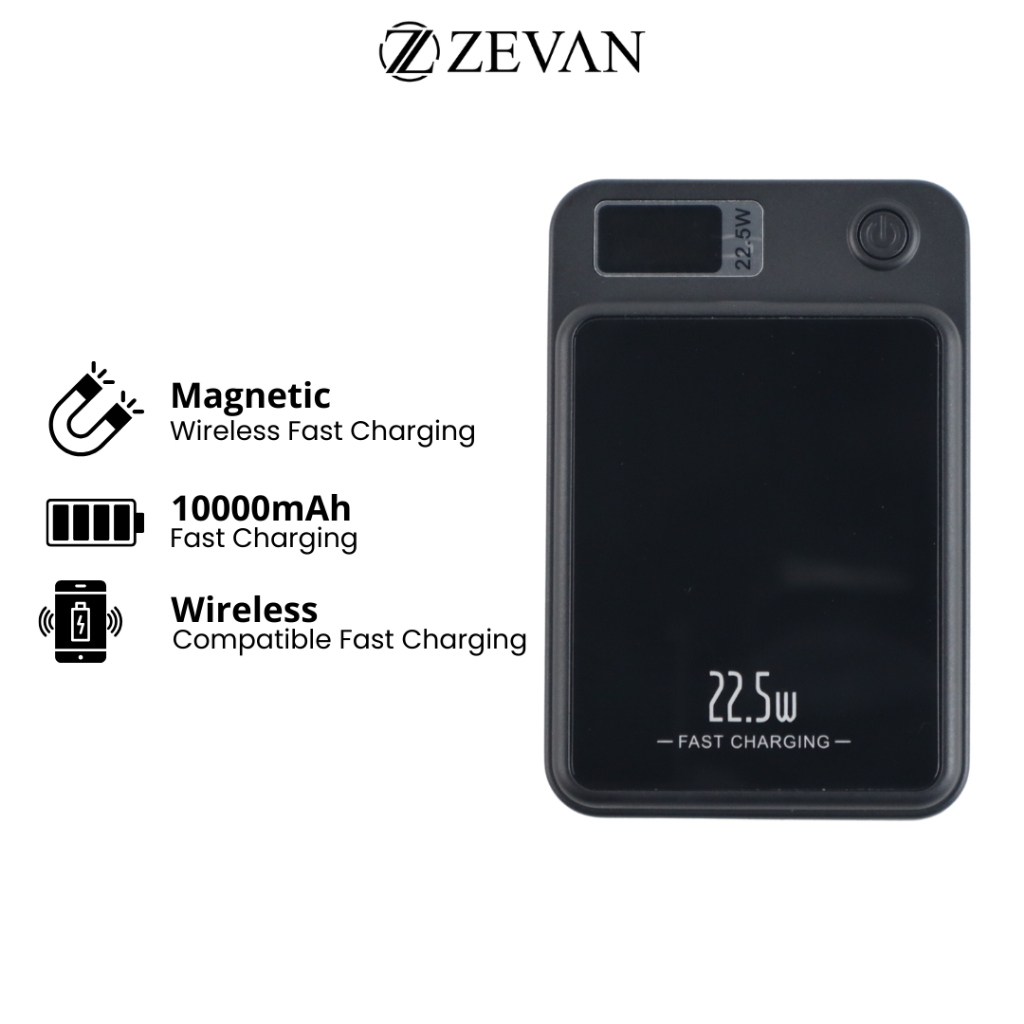 Jual ZEVAN Powerbank Wireless Magnetic Magsafe Fast Charging 20W ...