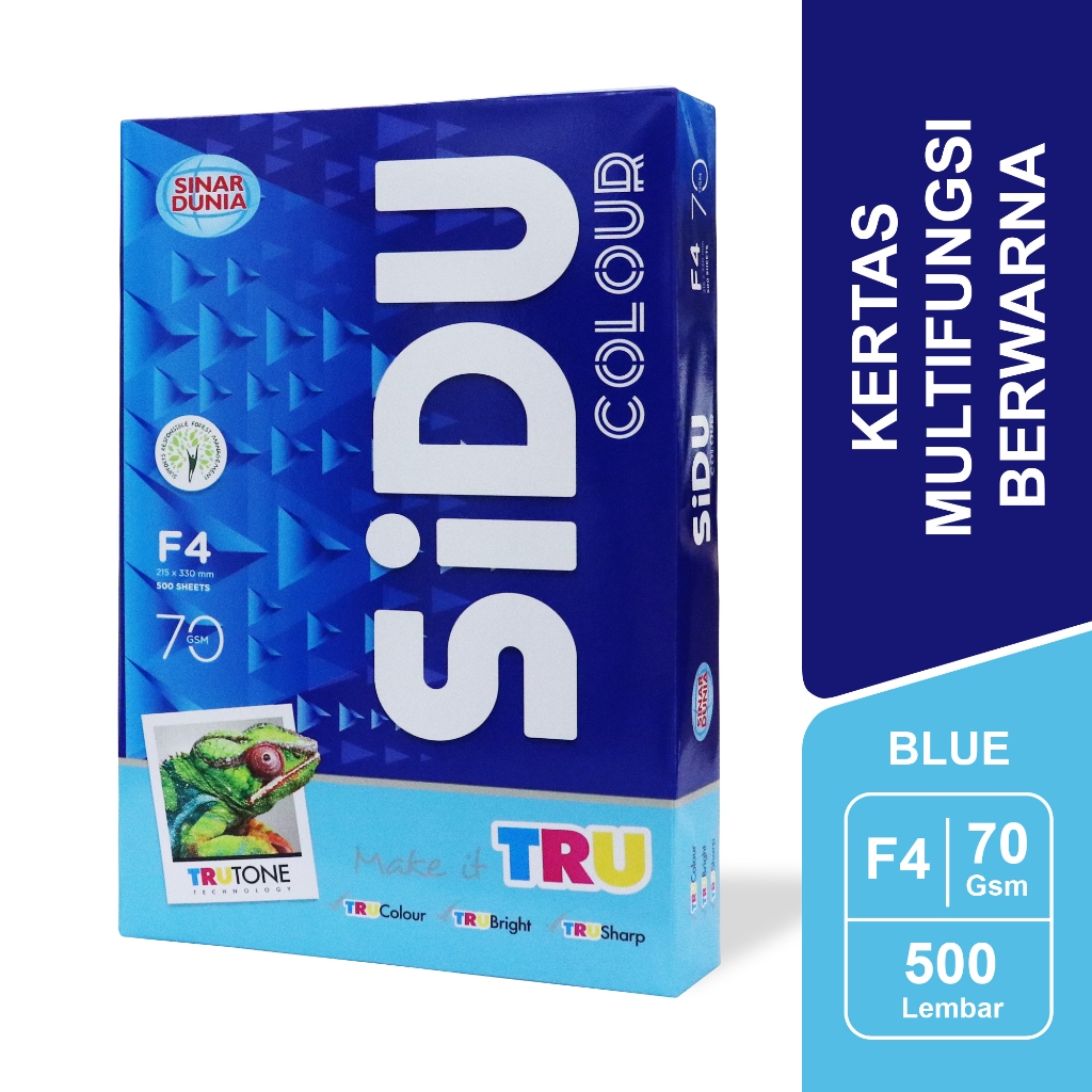 Jual SiDU Kertas Fotocopy Warna Biru/Blue 70 GSM F4 1 RIM - SDU CLR 70 F4 180 | Shopee Indonesia