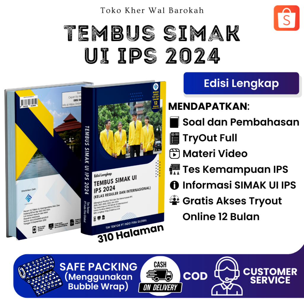 Jual Buku Terbaru TEMBUS SIMAK UI IPS 2024 (Edisi Lengkap) Sesuai Dengan Kisi" Terbaru SIMAK UI ...