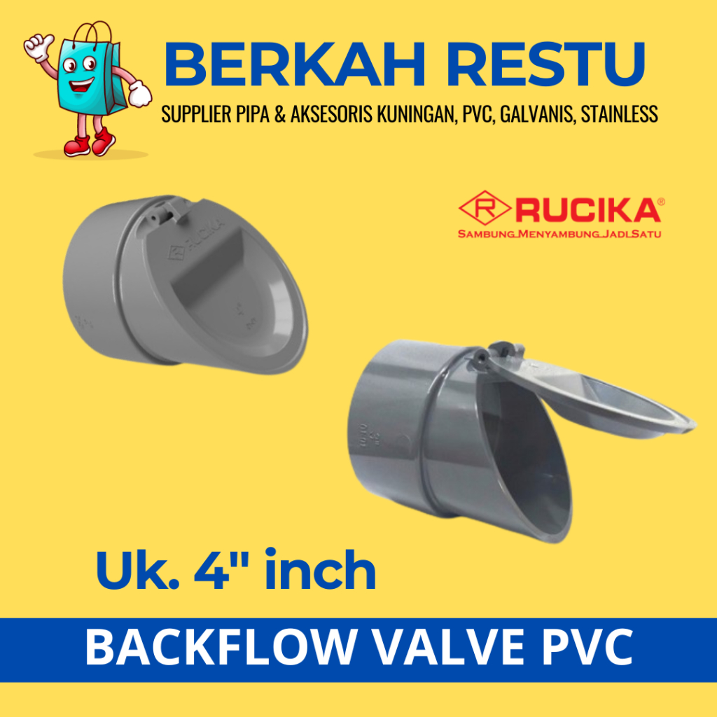 Jual Backflow Valve 4" inch PVC Rucika | Shopee Indonesia