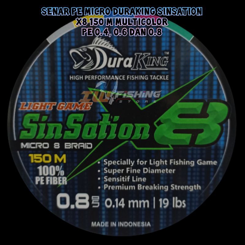 Jual Senar PE Duraking Sinsation x8 Multicolor 150 meter pe micro ...