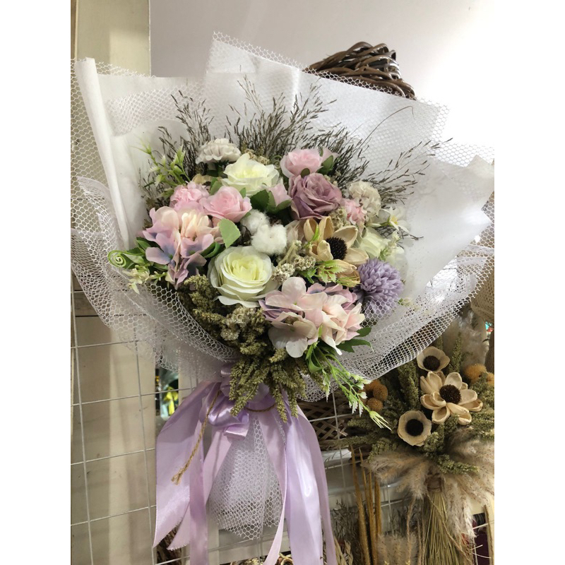 Jual DRIED FLOWERS BUKET BUNGA KERING LAVENDER COTTON (AISYAH RAISYA ...