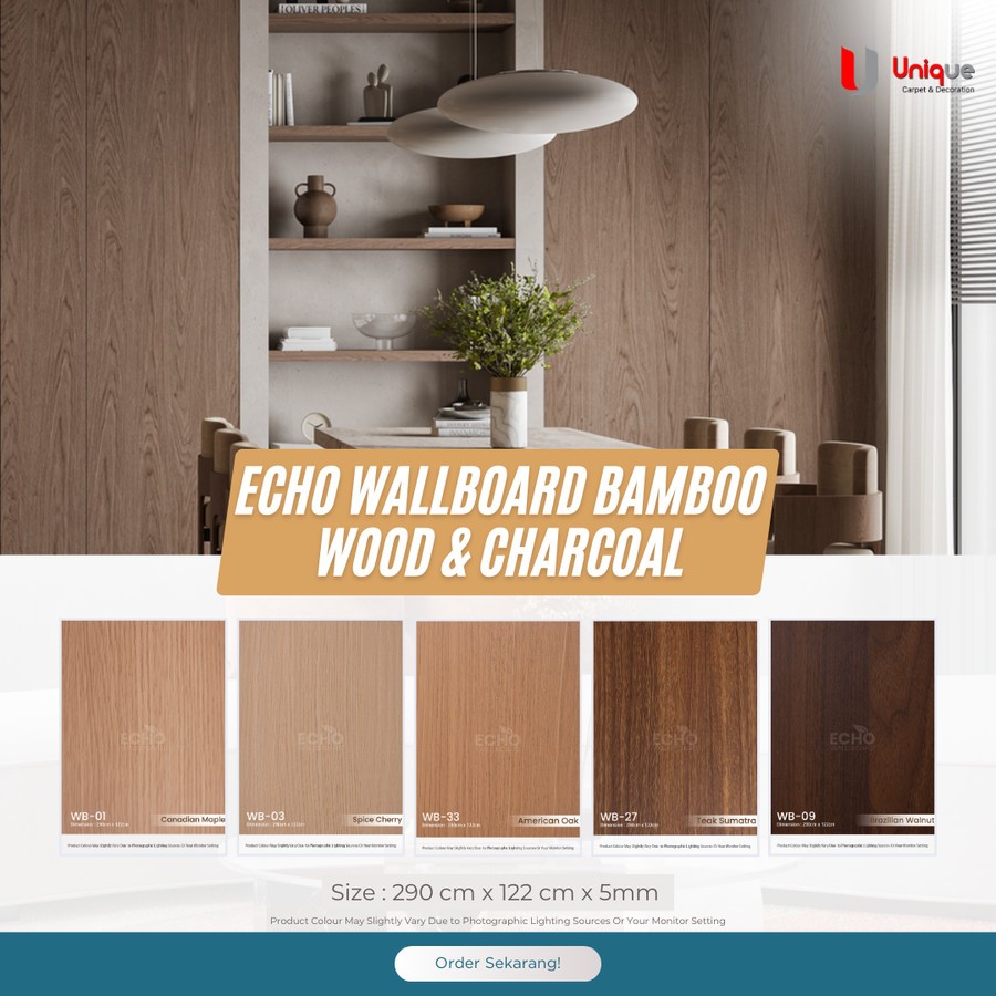 Jual ECHO Wall Board Charcoal 5mm Motif Wood / Papan Panel Dinding ...