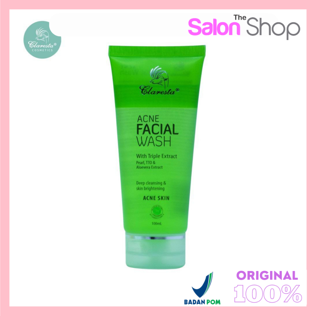 Jual Claresta Brightening Facial Wash Acne Skin 100ml | Shopee Indonesia