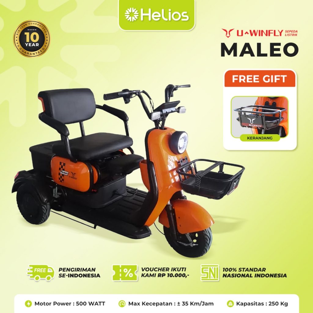 Jual Sepeda Listrik Roda 3 UWINFLY Tipe Maleo Kecepatan 35KM/Jam ...