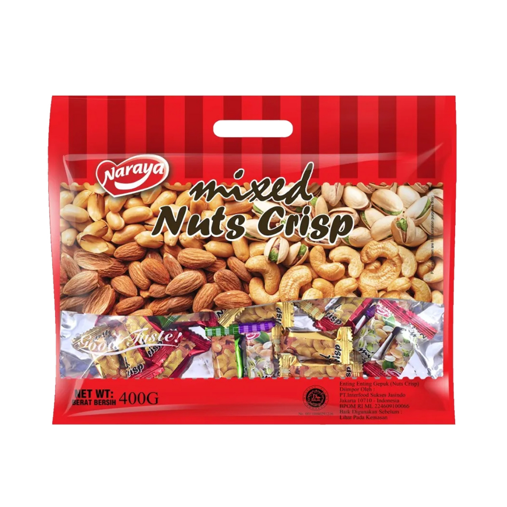 Jual Naraya Mixed Nuts Crisp 400 Gram Halal | Tingting Kacang Panggang | Permen Kacang Ting Ting ...