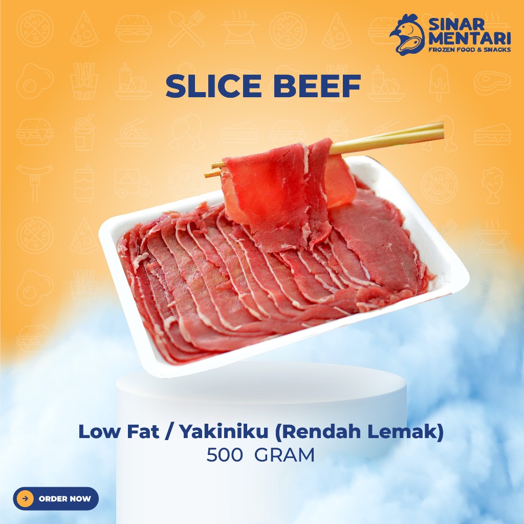 Jual beef slice low fat / rendah lemak / teriyaki / sukiyaki 500 gram ...