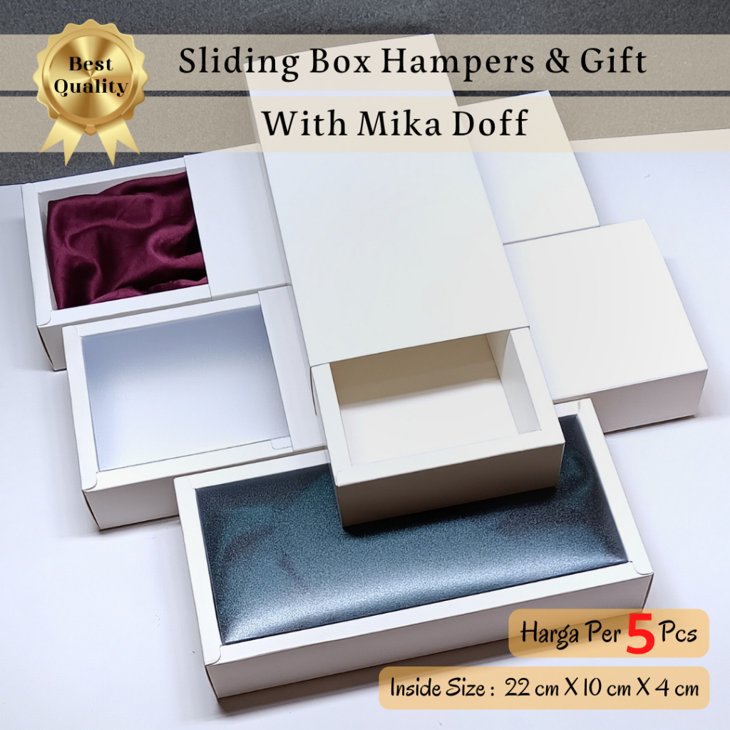 Jual BOX SLIDING POLOS PUTIH BESAR + MIKA ( 5 Pcs ) / SLIDING BOX ...