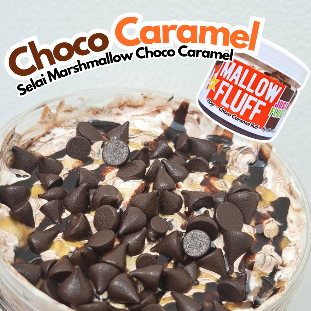 Jual Selai Marshmallow Fluff Choco Caramel 150g JustFluff | Shopee ...