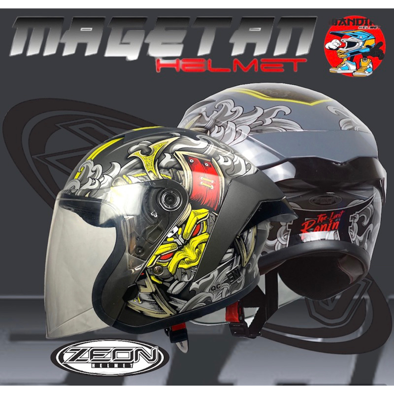 Jual HELM RR15 ZEON HALF FACE DEWASA MOTIF PAKET GANTENG SPOILER ...