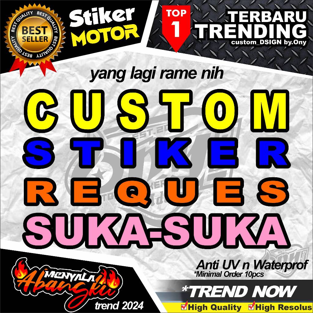 Jual CUSTOM STIKER REQUES SESUAI SELERA STIKER VARIASI MOTOR CUSTOM ...