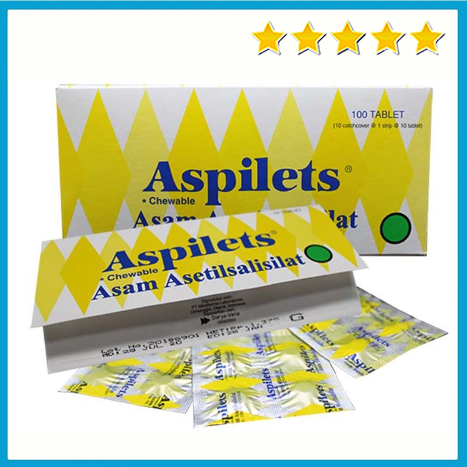 Jual New Aspilets 1 Strip 10 Kaplet | Tablets Kunyah Chewable Untuk ...