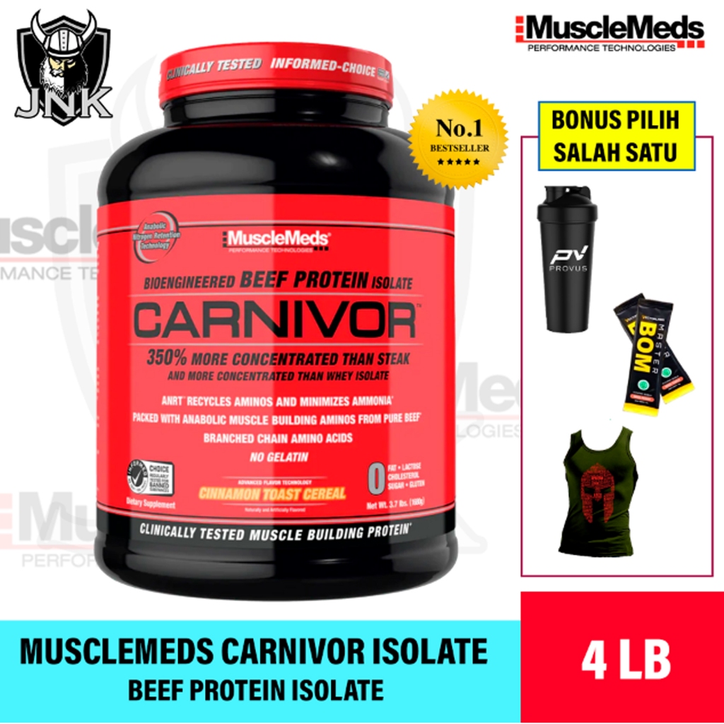Jual Musclemeds Carnivor Isolate 4 Lb | Whey Beef Protein Zero Lactose ...