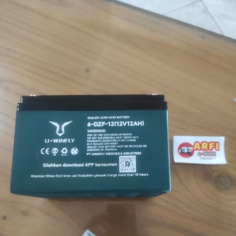 Jual aki sepeda listrik 12v 12Ah original uwinfly | Shopee Indonesia