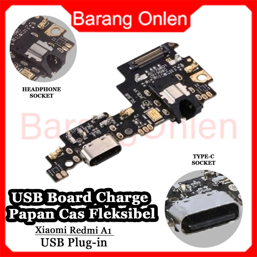 Jual Xiaomi Redmi A1 USB Board Charge Cas PCB Plugin, Type-C Socket ...