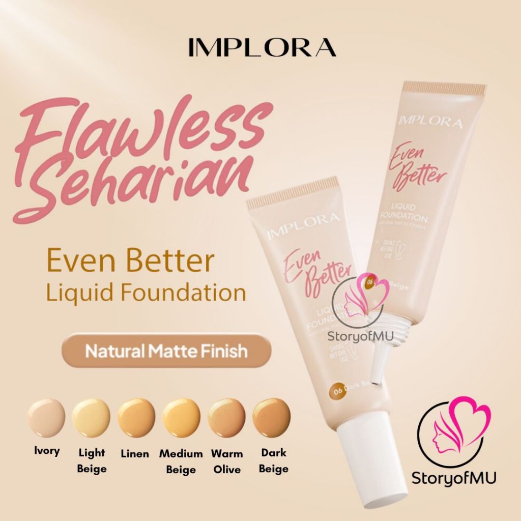 Jual IMPLORA Even Better Liquid Foundation 25gr - Alas Bedak Foundation ...