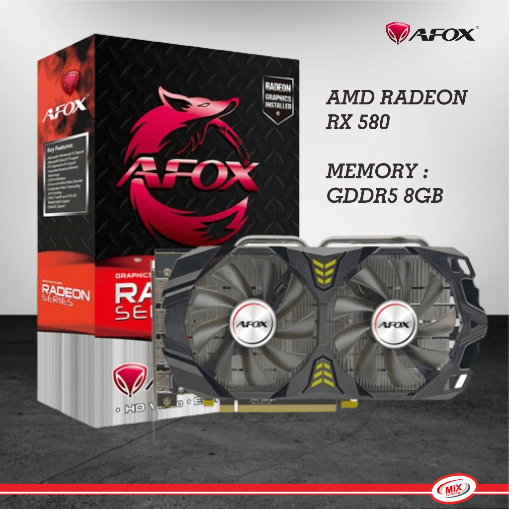 Jual VGA Afox Radeon RX 580 8GB GDDR5 256Bit Dual Fan RX580 | Shopee ...