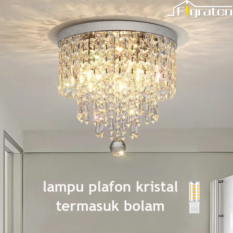Jual Luxury Modern G9 Crystal LED Ceiling Light Lampu Hiasan Plafon ...