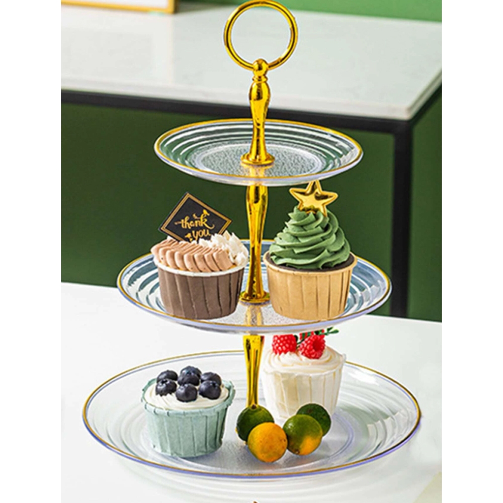 Jual Rak Makan Kue Buah Cake Plate Stand Display - Rak Tingkat 3 Susun ...
