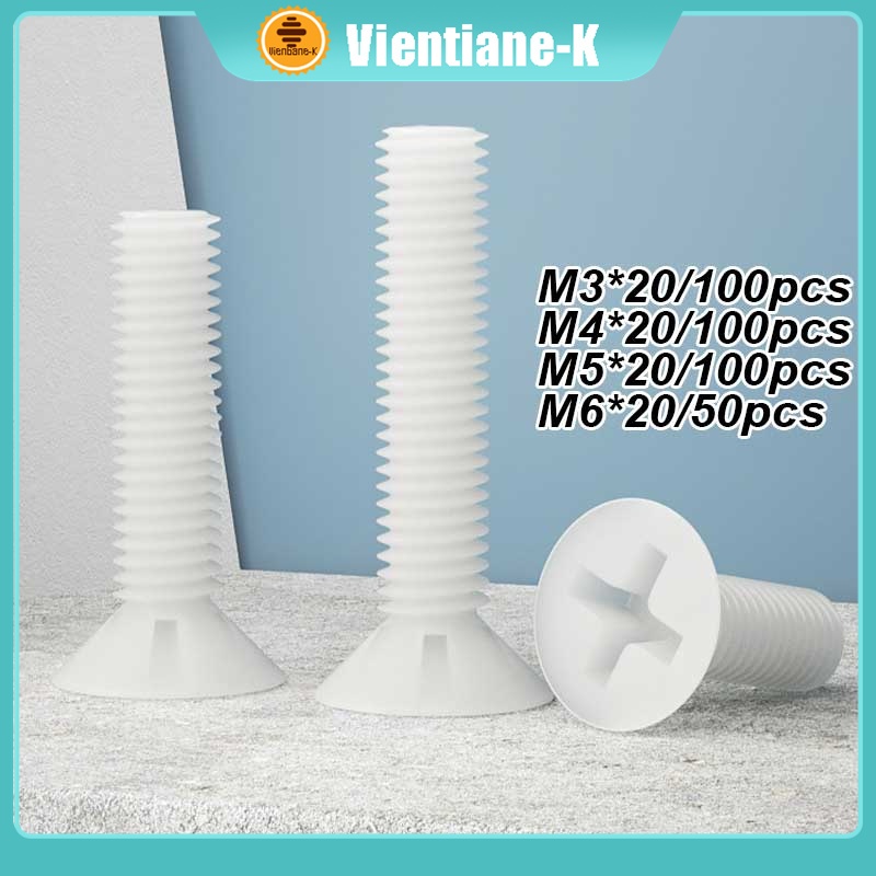 Jual 100PCS Baut Nylon Cross Screw Nylon M3 / M4 / M5 / M6 | Shopee ...