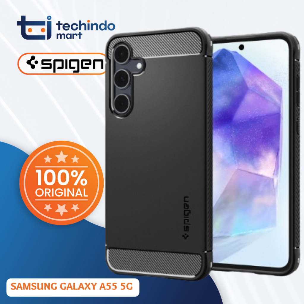 Jual Case Samsung Galaxy A55 Spigen Rugged Armor TPU Carbon Cover Casing | Shopee Indonesia