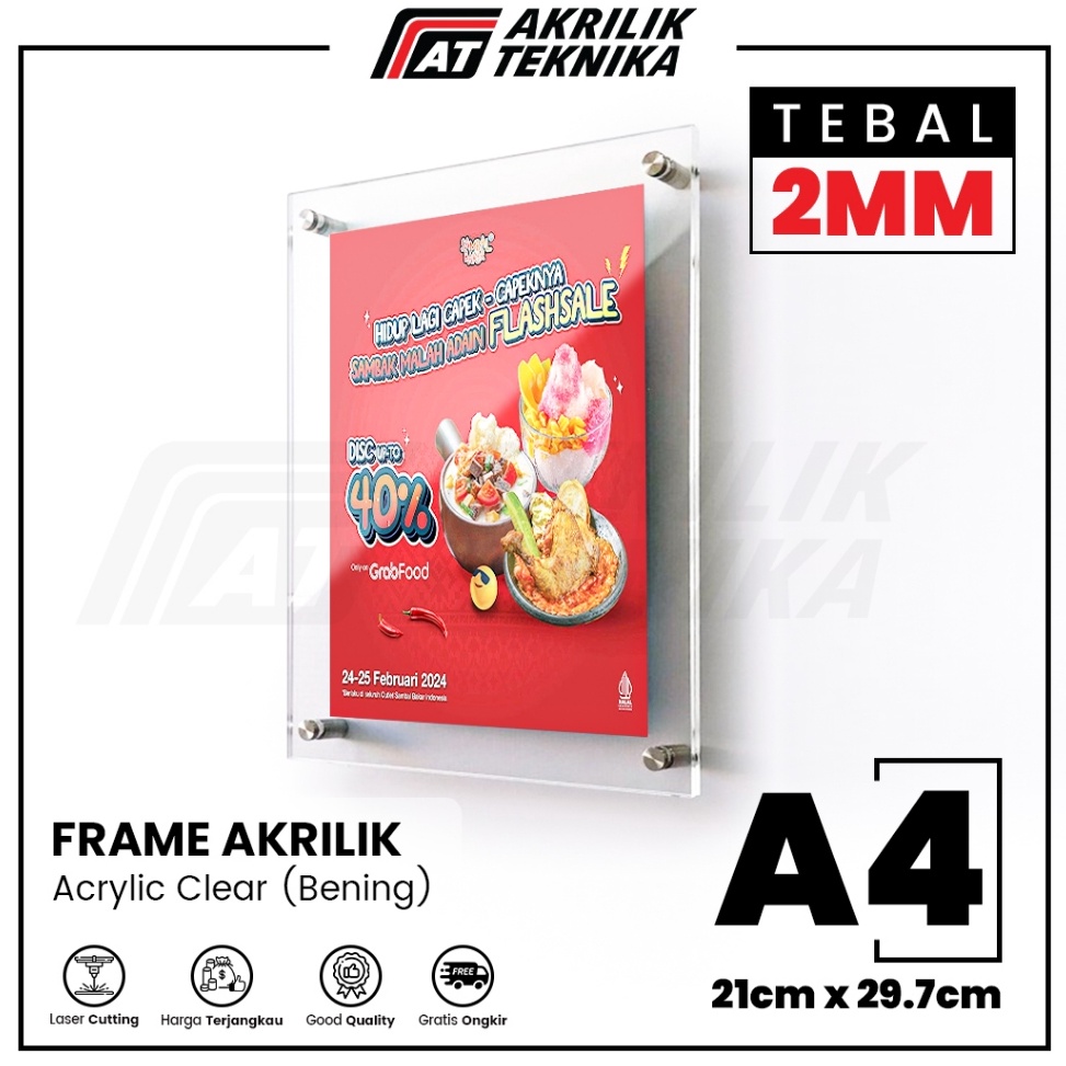 Jual Top Product Frame Bingkai Display Poster Akrilik Menu Dinding ...