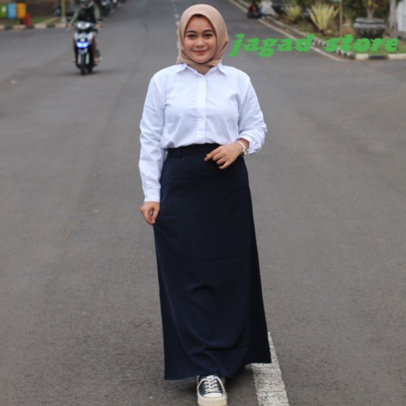Jual rok kerja model A- LINE Maxi | rok hitam panjang | rok formal ...