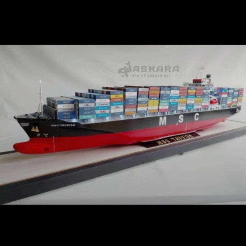 Jual Miniatur Kapal Cargo Container MSC 100cm | Shopee Indonesia