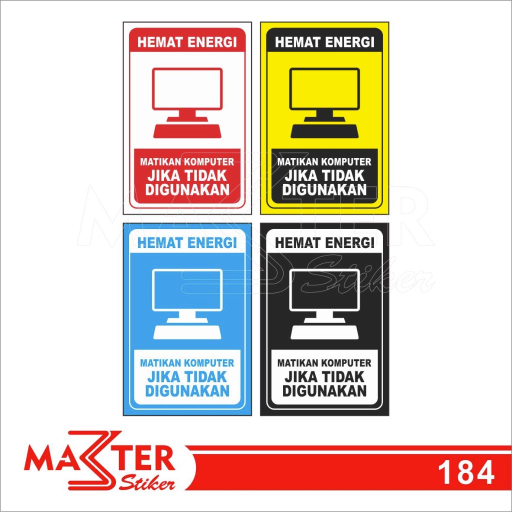 Jual 184 - Stiker Hemat Energi, Matikan Komputer Jika Tidak Digunakan ...