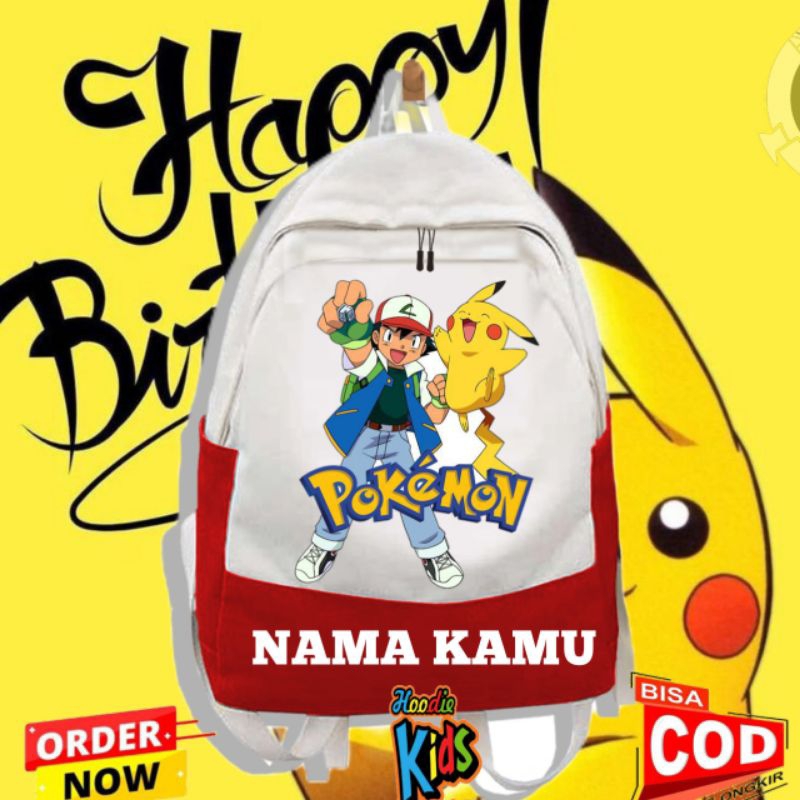 Jual bacpack anak sekolah SD animasi the amazing pokemon -tas ransel anak gambar pokemon Pikachu ...
