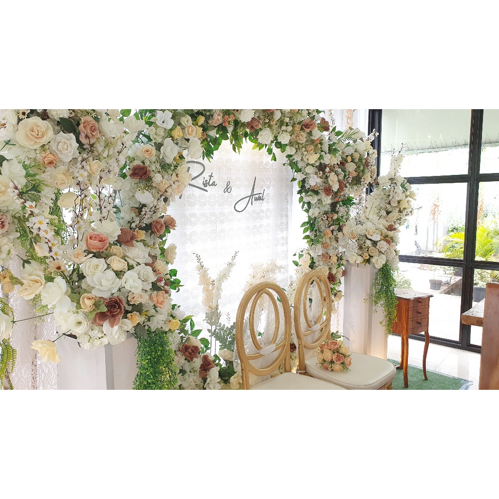 Jual (Shine Decor - Circle) Backdrop Dekorasi Akad Lamaran Tasyakuran ...