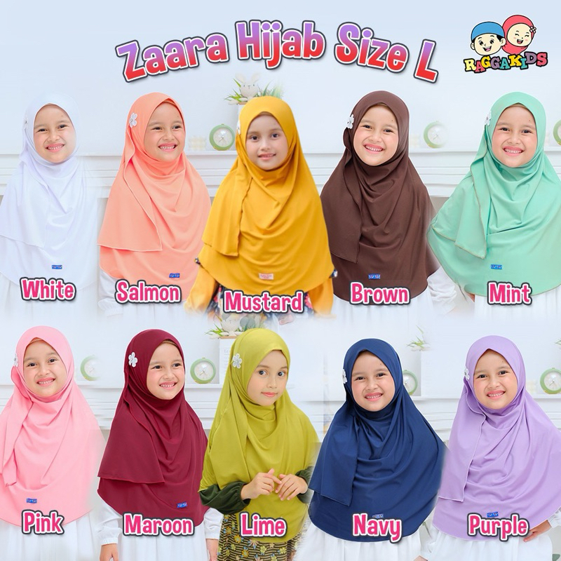 Jual Zaara Hijab size S - XL usia 1th - remaja | Jilbab instan anak Bahan Jersey BY Raggakids ...