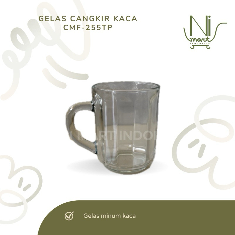 Jual GELAS CMF-255TP GELAS AIR MINUM TEH TEA KOPI CANGKIR KACA TEBAL ...