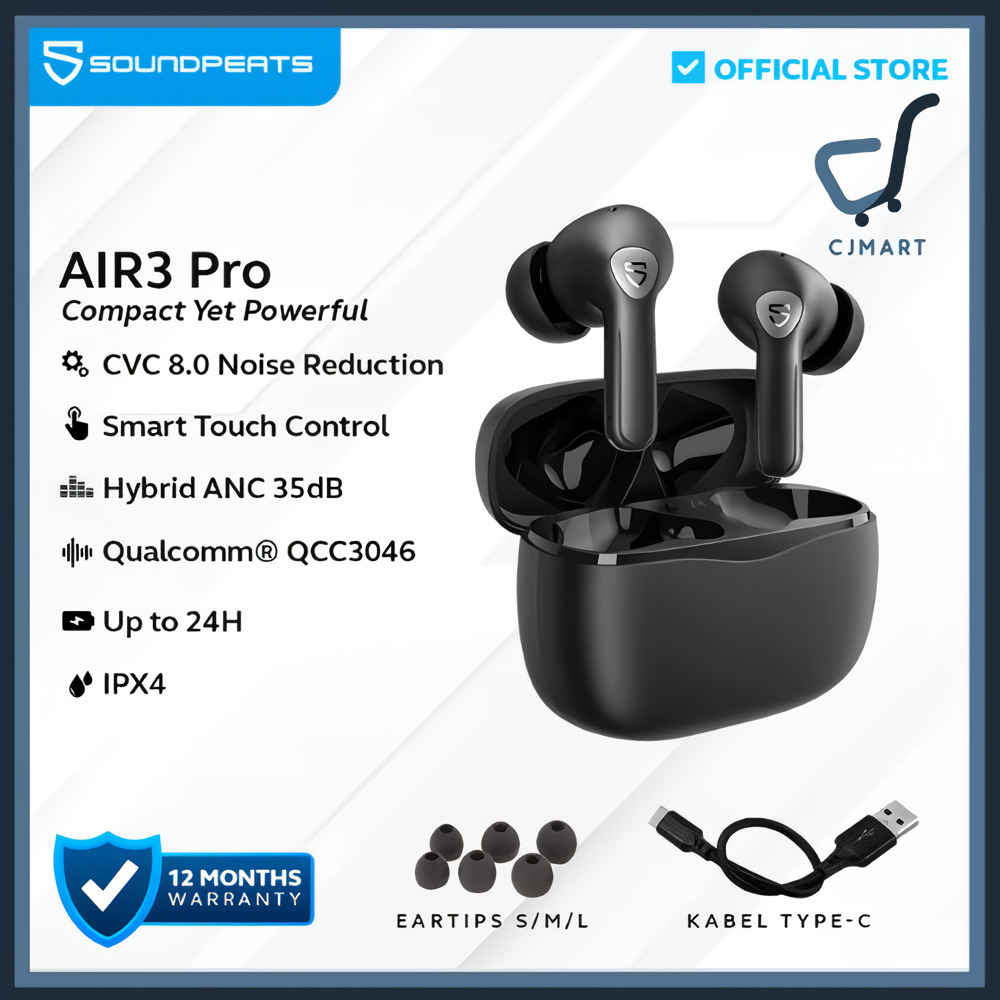 Jual SoundPEATS Air3 Pro Hybrid TWS ANC True Wireless Earbuds AIr3pro ...