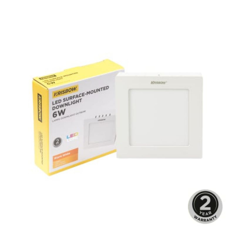 Jual Krisbow Lampu Downlight Persegi Outbow Led 6 Watt Warm White ...