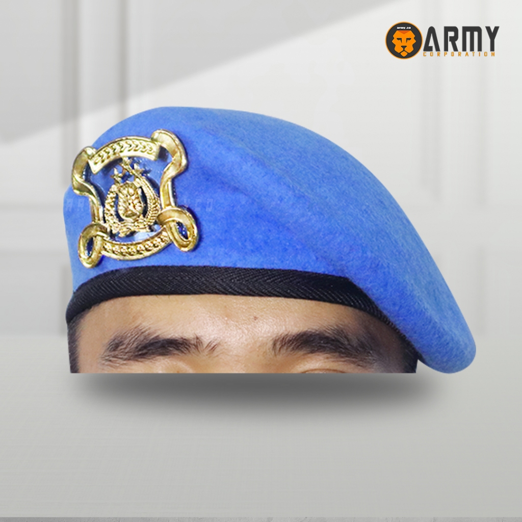 Jual Baret Provos Polri Satu Set + Emblem /Baret Merk Camel | Shopee ...