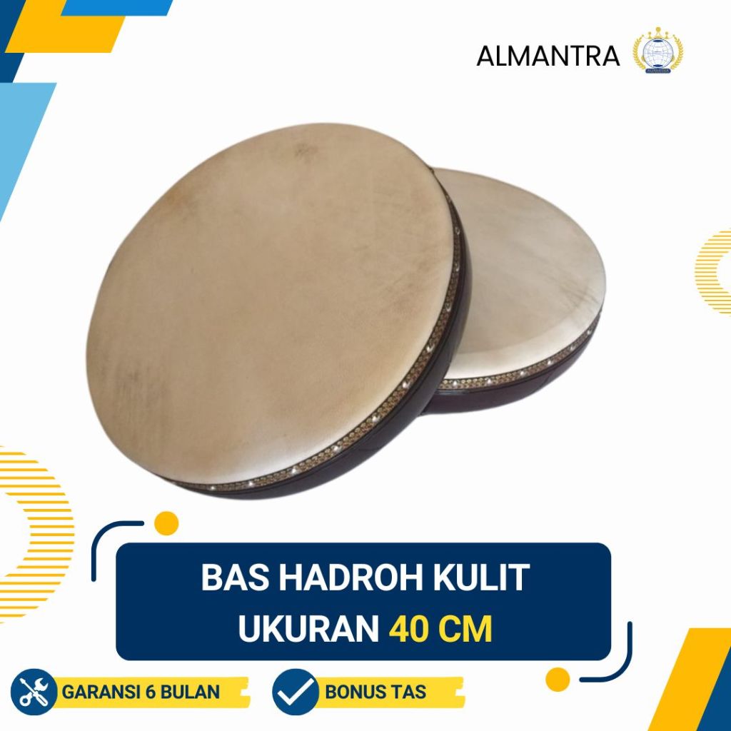Jual bas hadroh kulit ukuran 40 cm rebana bass banjari tangan | Shopee ...