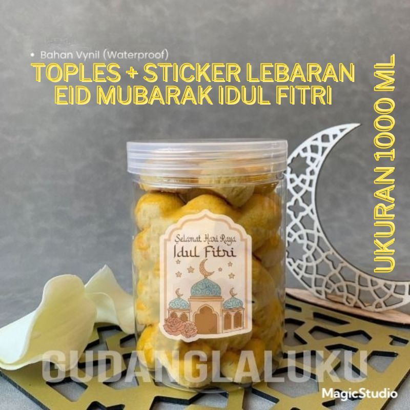 Jual TOPLES KUE KERING LEBARAN TOPLES TABUNG PLASTIK BENING MOTIF ...